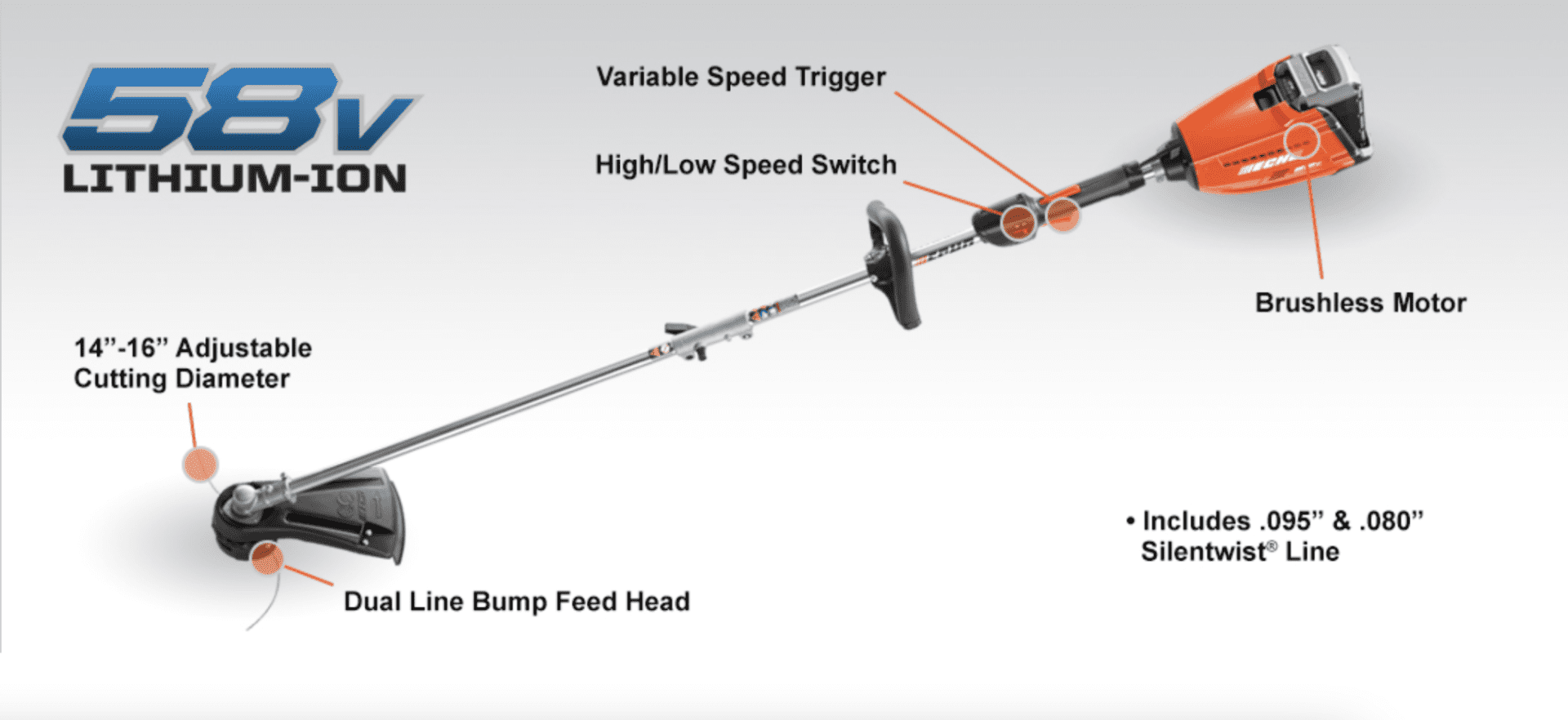 Echo CST-58VBT Cordless Trimmer – Bare Tool